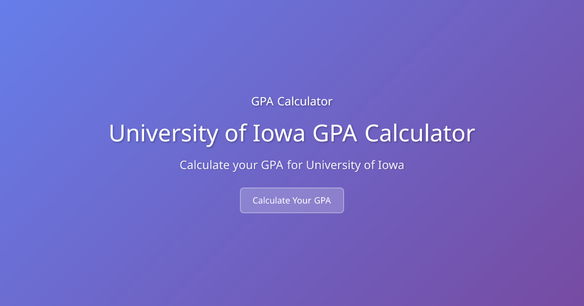 University of Iowa GPA Calculator